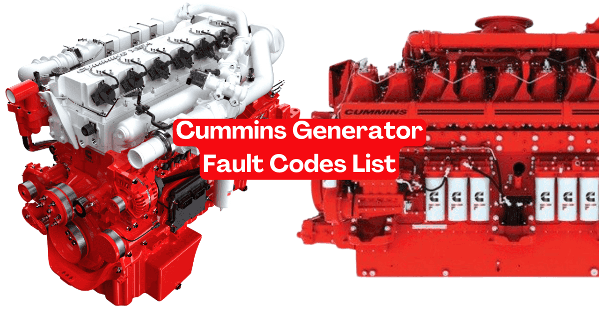 Cummins Generator Fault Codes List 781, 2972, 1845, 1448, 1312, 1464 ...